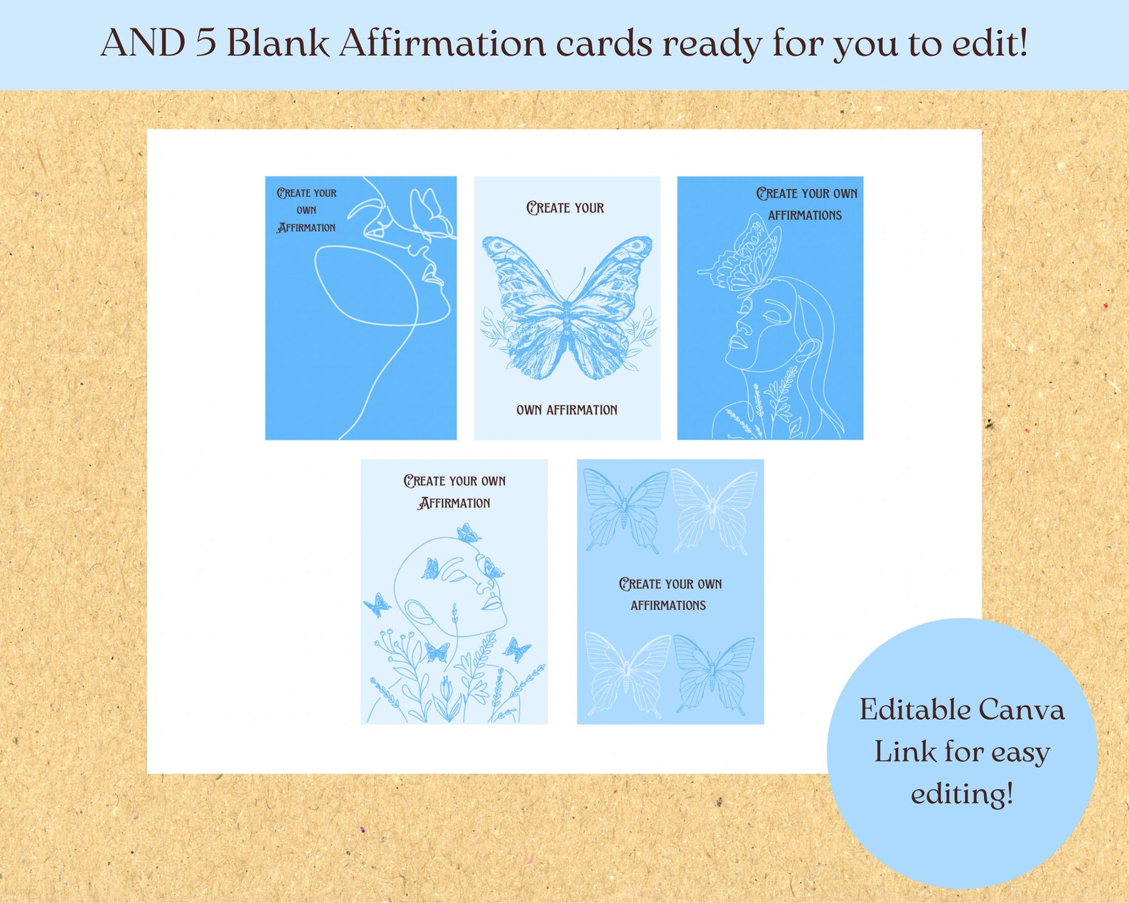 Blue Affirmation Cards | Affirmation Cards Printable | Create Your Own ...