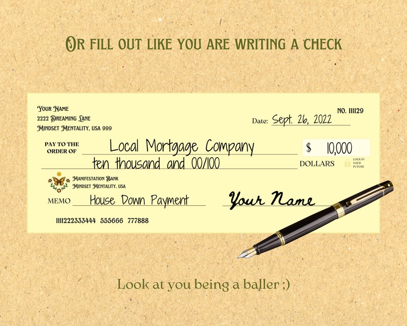 Printable Manifestation Checks | Vision Board Checks | Abundance Checks | Manifesting Money ...