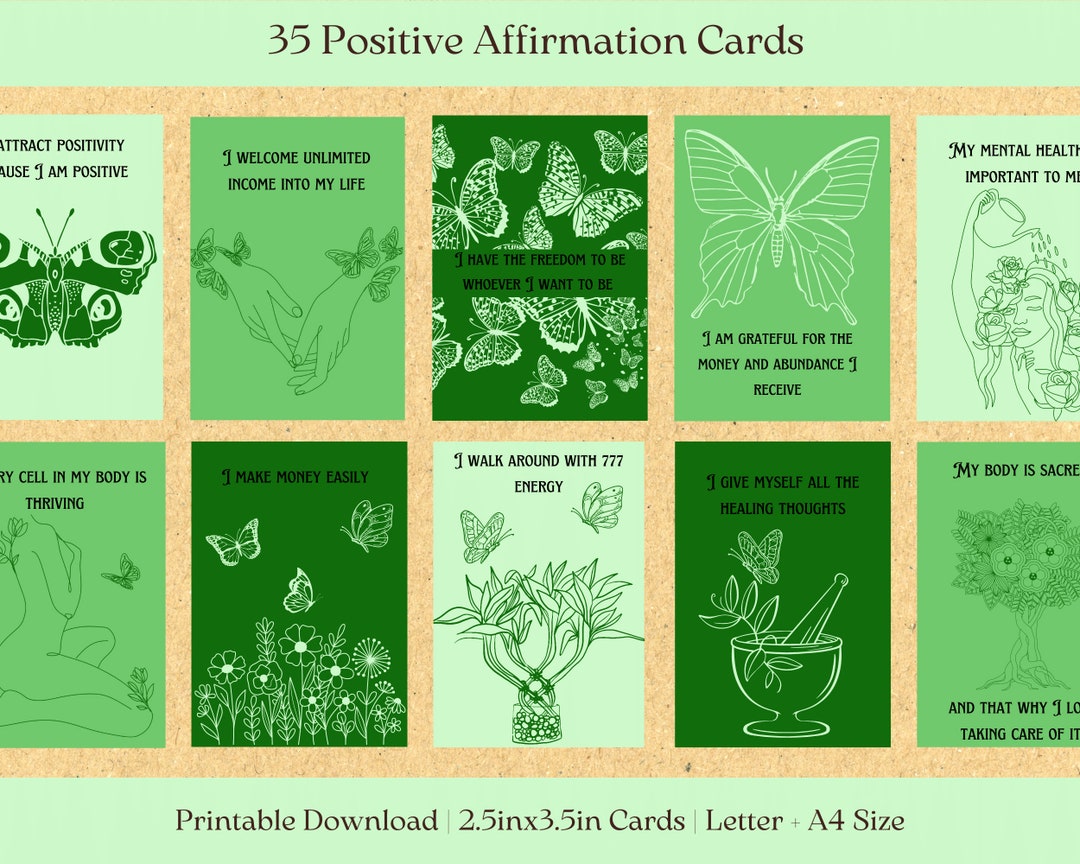 Green Affirmation Cards | Money Affirmations | Positive Affirmations ...