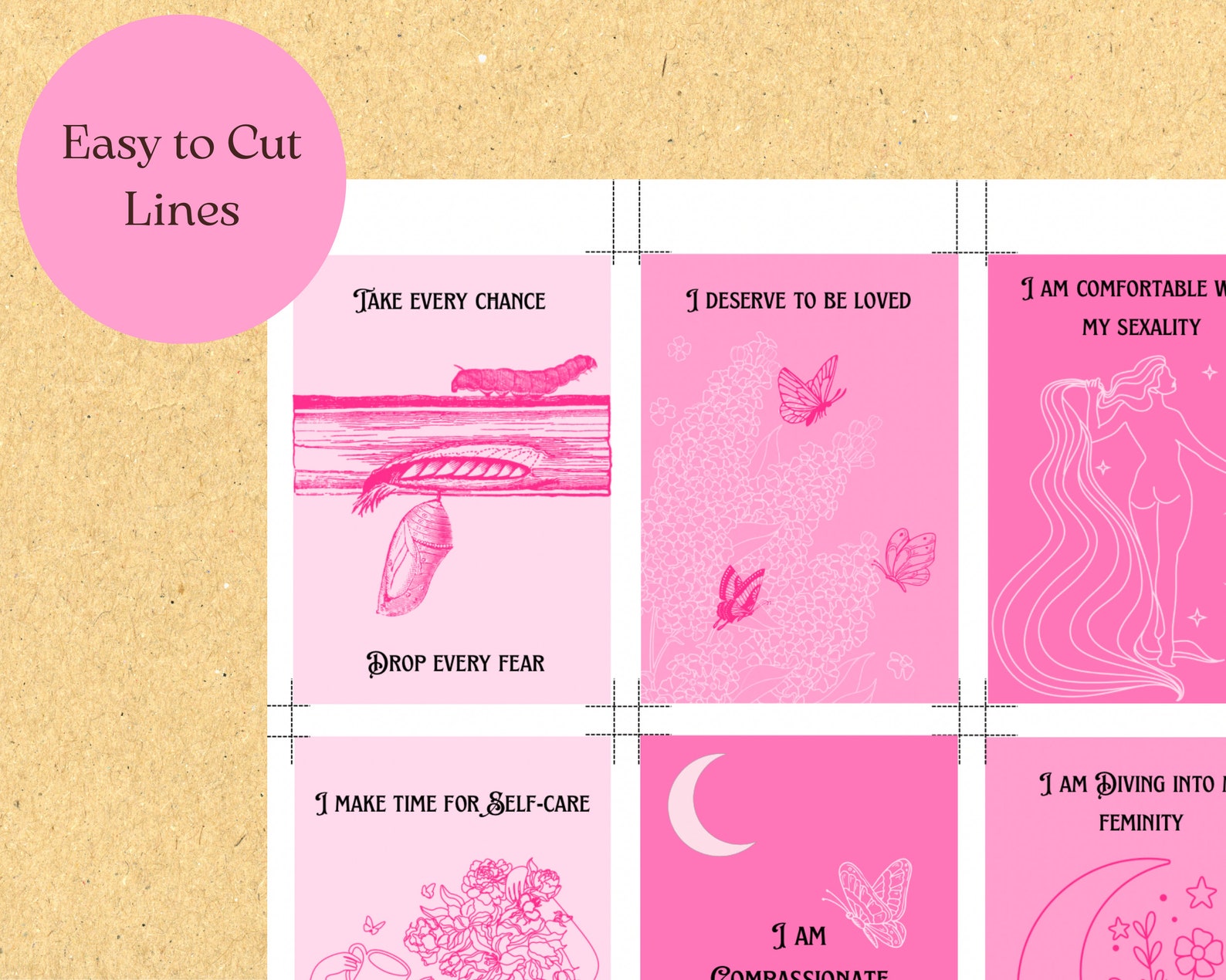 Pink Affirmation Cards | Positive Affirmation Cards | Printable ...