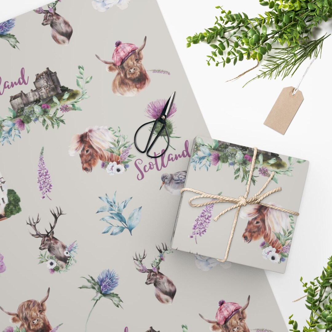 Scotland Wrapping Paper, Gift Wrapping Paper, Scotland Lovers Wrapping ...