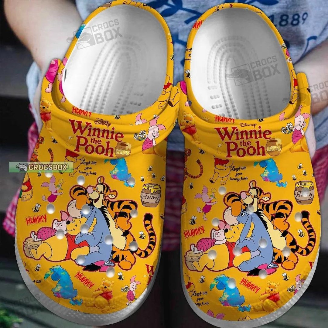 Hunny Winnie the Pooh Clogs Shoes, Winnie Pooh Kid/adult Clogs, Custom ...