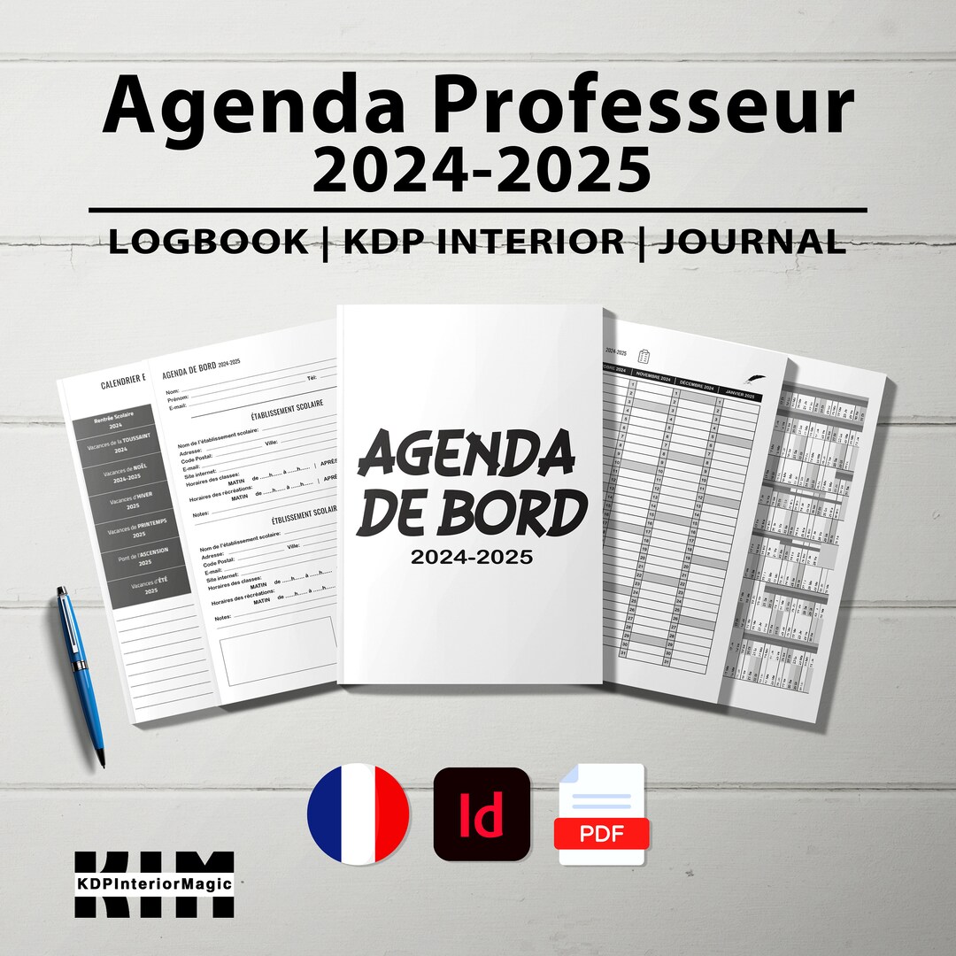2024-2025 Teacher Planner French PDF Printable KDP Interior Pdf ...