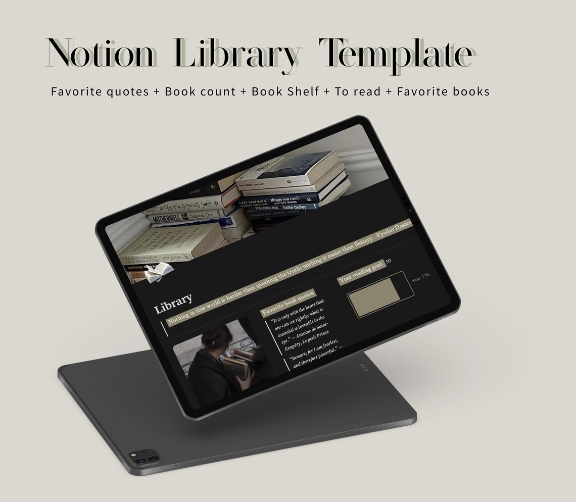 Notion Template Library/bookshelf Notion Dark/chaotic Academia - Etsy