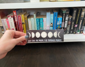 Moon Phases Bookmark Original Lino Print Lino Cut Stars - Etsy
