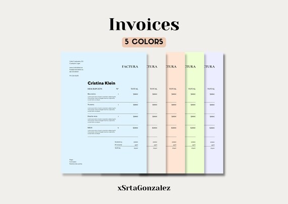 Invoice Template Canva Editable Minimal Invoice Color - Etsy