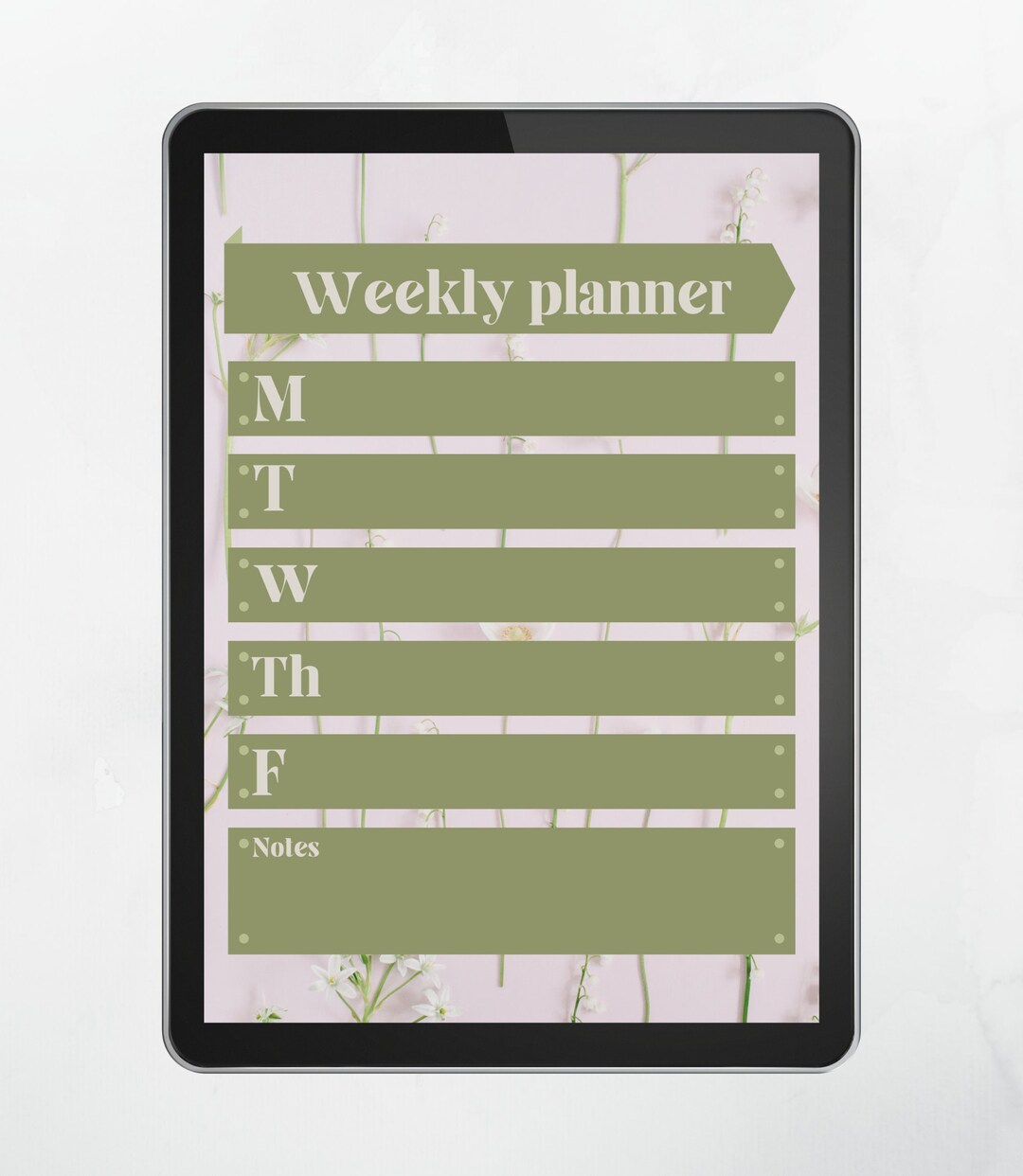 Digital Weekly Planner - Sage Floral - Etsy