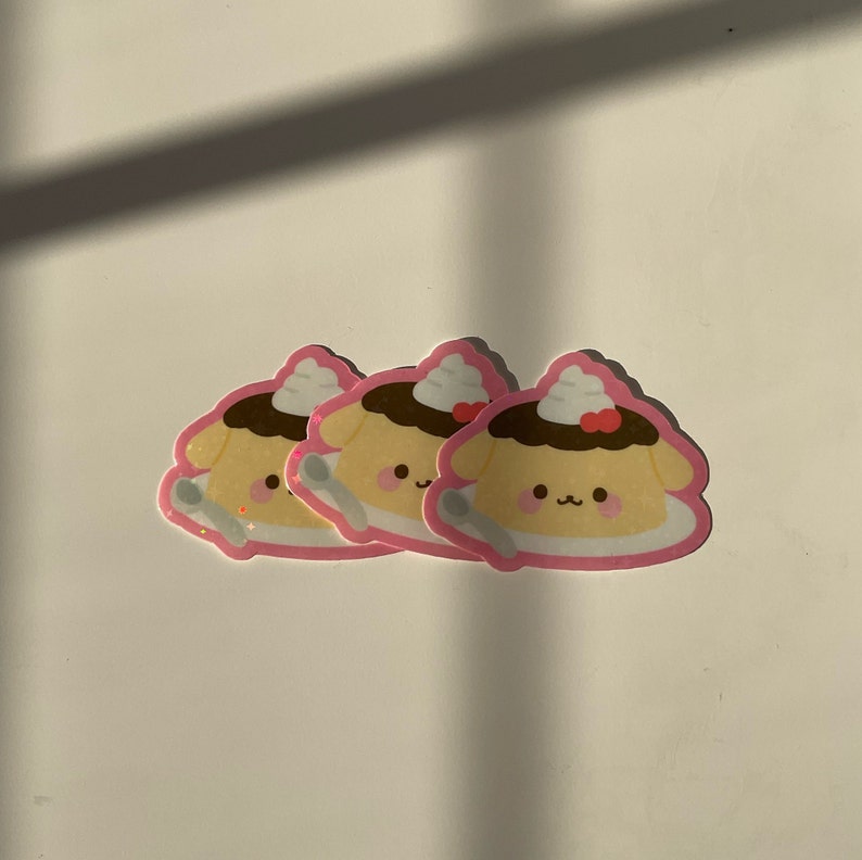 Holographic Pudding Dog Die Cut // Cute Kawaii Sticker Laptop Sticker ...