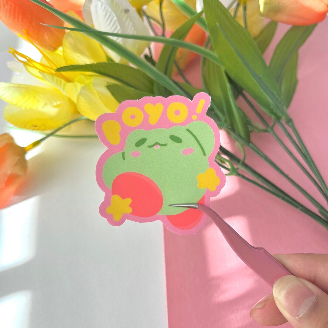 Bubba Kirby Poyo Die Cut Sticker // Kawaii Waterproof, Waterbottle ...