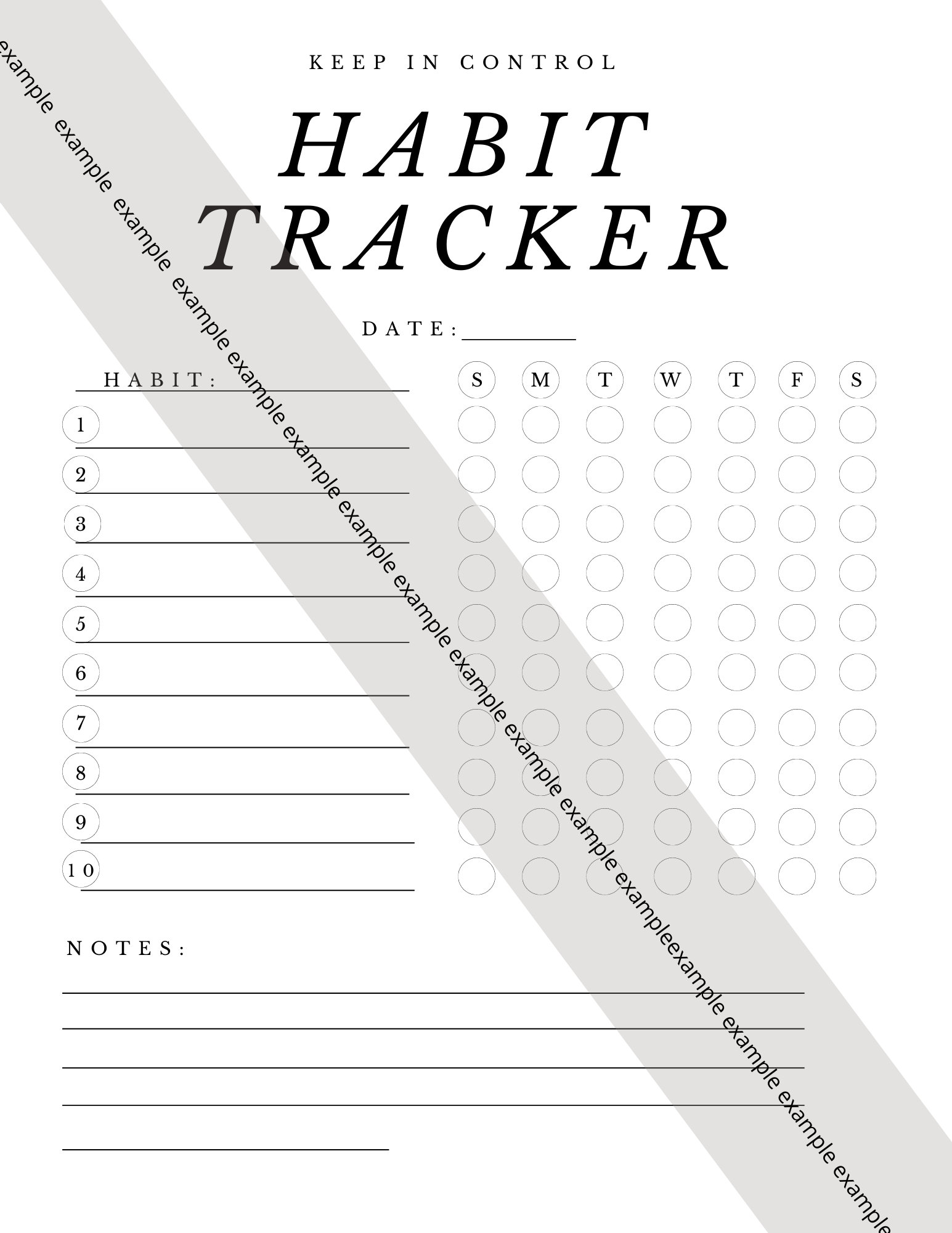 Daily Habit Tracker Instant Download Journal Reflection - Etsy