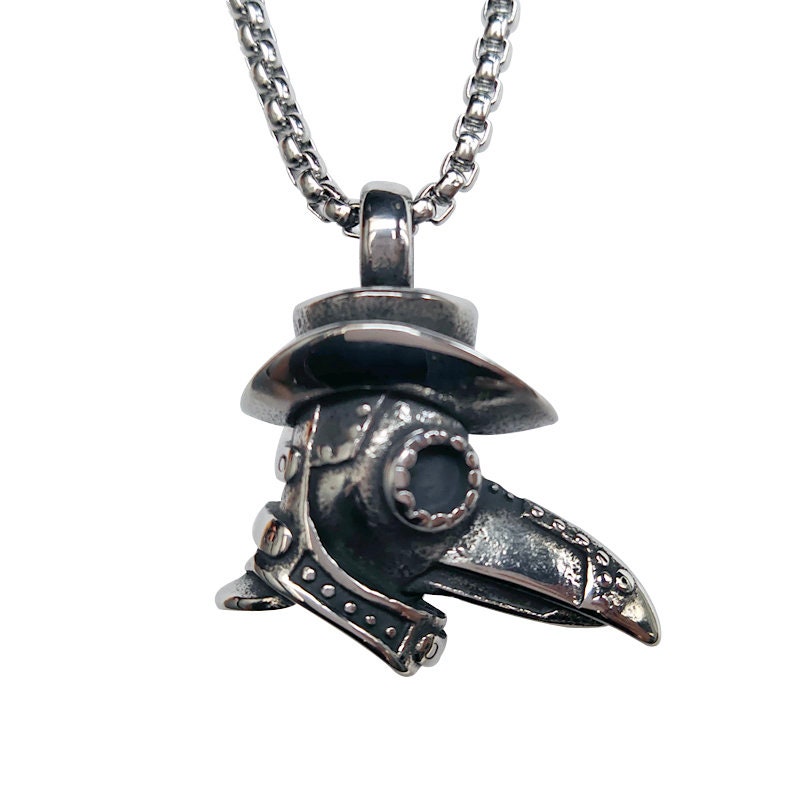 Black Death Plague Doctor Punk Necklace Crow Mouth Mask Pendant - Etsy