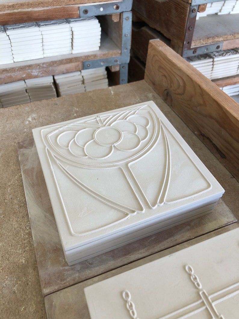 Art Nouveau, Luciano Ceramic Tileworks, "cherry", Art Deco Tile (15x15 ...