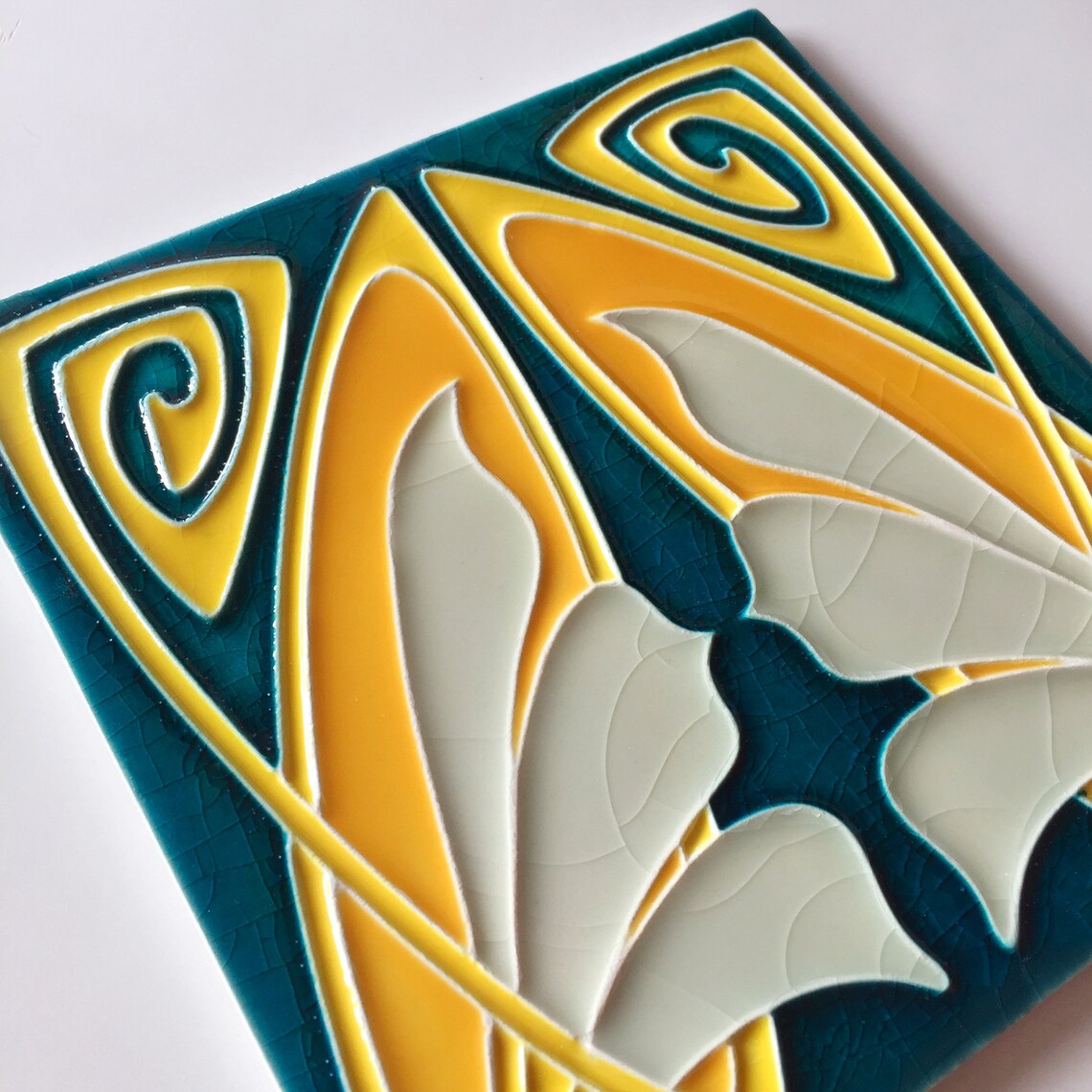 Art Nouveau Luciano Ceramic Tileworks papillon - Etsy