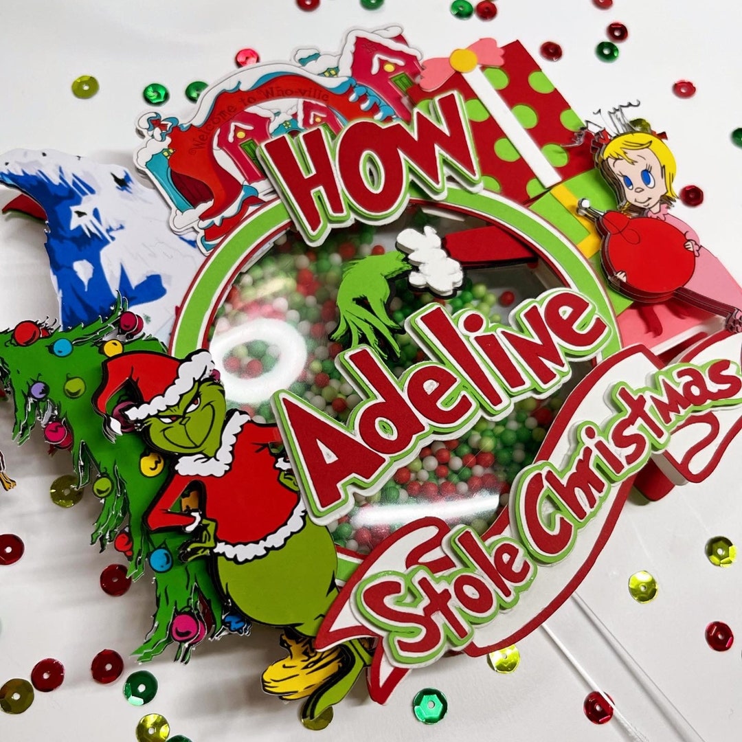 Grinch Light up Shaker Cake Topper, Shaker Cake Topper, Light up Cake ...