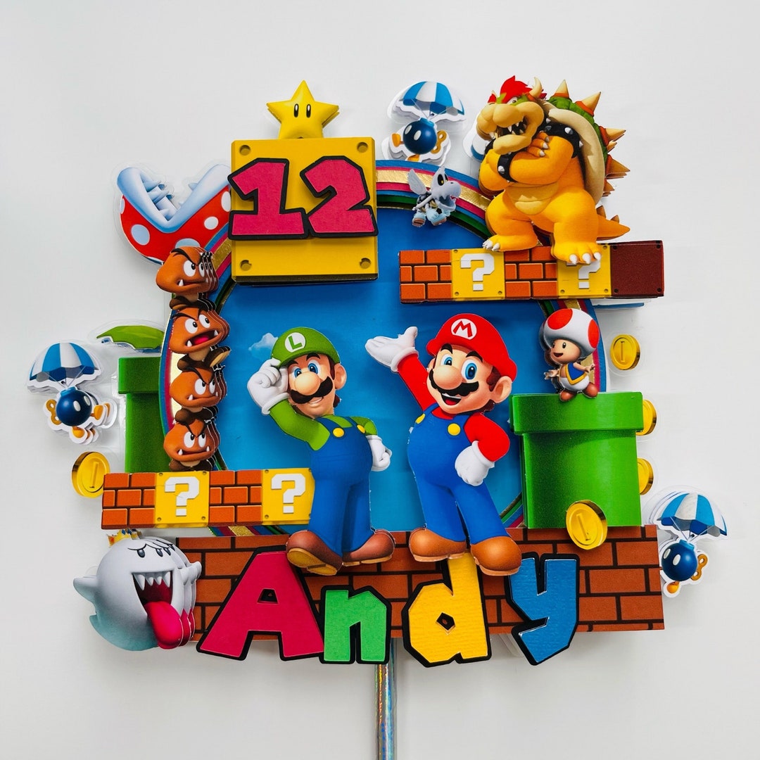 Super Mario Cake Topper, Mario Cake Topper - Etsy UK