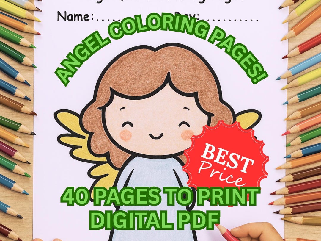 Angel Coloring Pages: Christian Bible Activity Sheets (digital Download ...