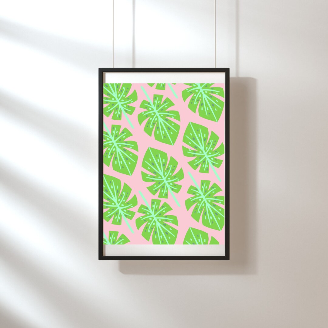 Preppy Palm Leaf Graphic Print - Etsy