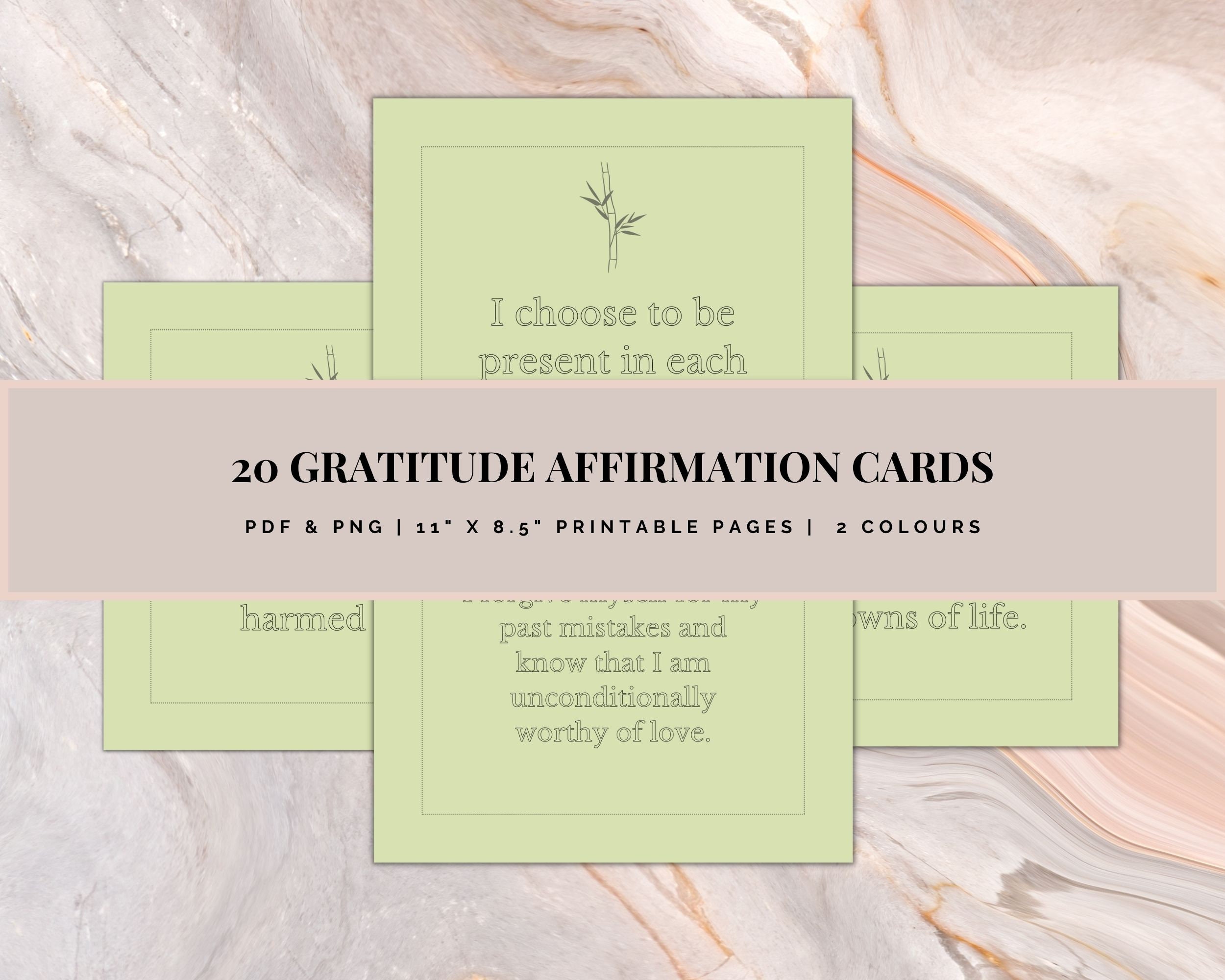 20 Gratitude Affirmation Cards Digital Download, Gratitude Deck 2022 ...