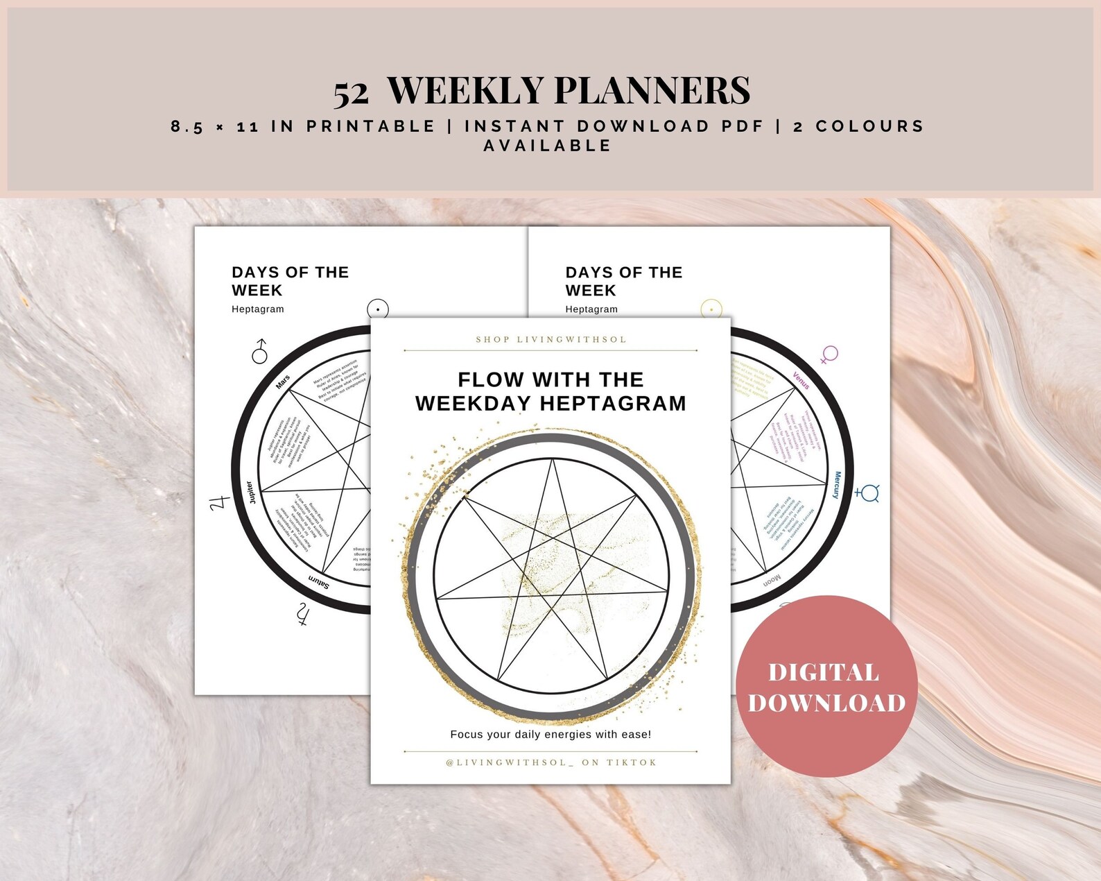 The Weekday Heptagram, Weekly Planner, Astrology Guide, Plan Your Week ...
