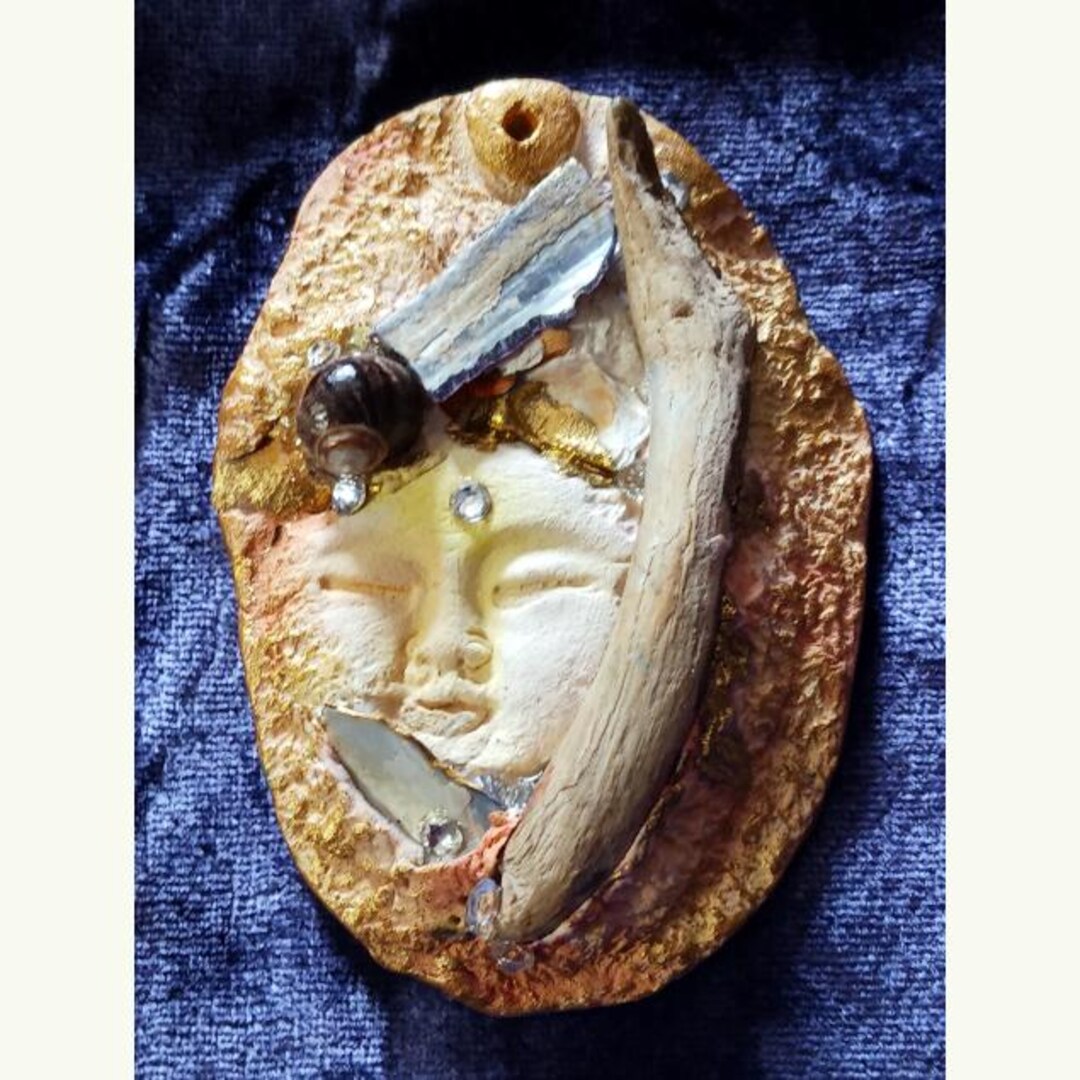 Sea Goddess Spirit Doll Face: Seashells, Driftwood, Paper Clay - Etsy