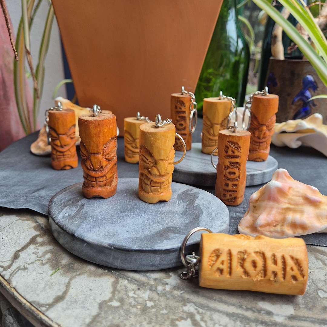Tiki Keychain - Etsy