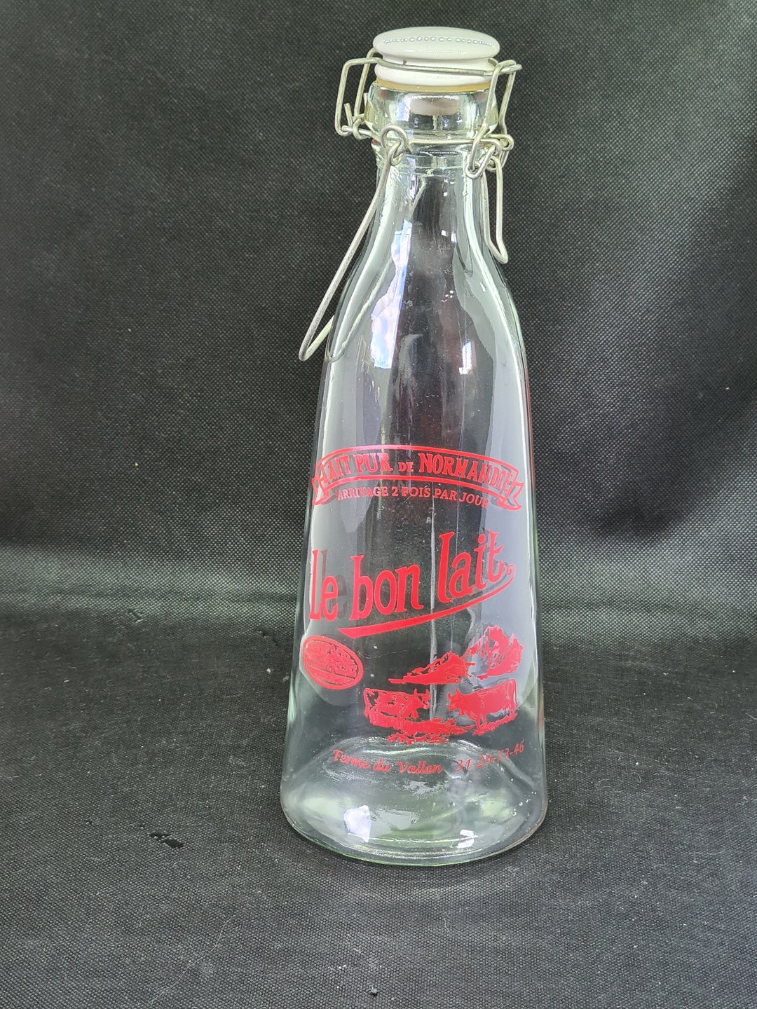 Vintage Milk Delivery Bottle France Normandie - Etsy