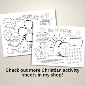 PDF Christian Activity Sheet for Kids Digital Download God - Etsy