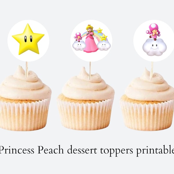 Princess Peach Cupcake Toppers Printable - Etsy