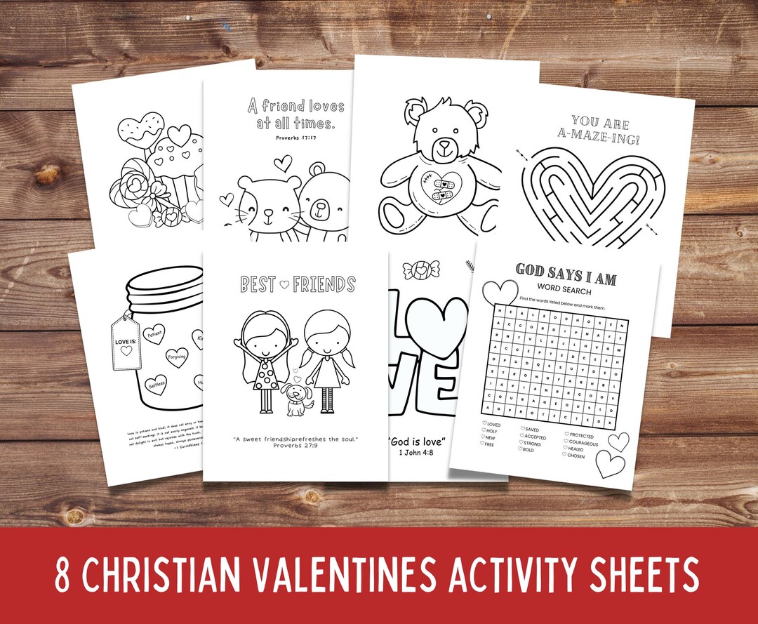 PDF Christian Valentines Activity Sheets for Kids, Digital Download ...
