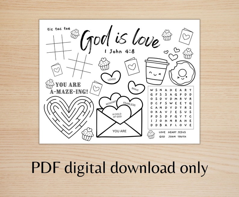 PDF Christian Activity Sheet for Kids Digital Download God - Etsy