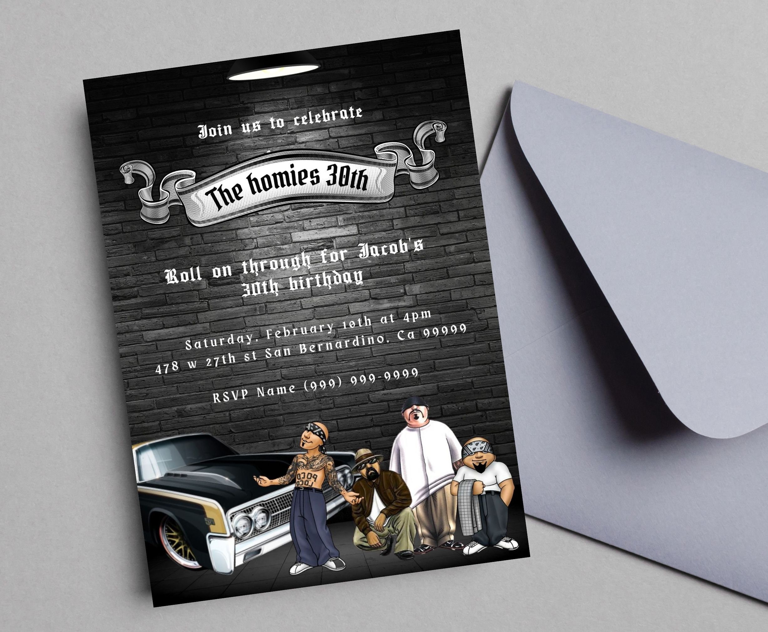 Invitación de cumpleaños editable con tema de cholo, plantilla de Canva ...