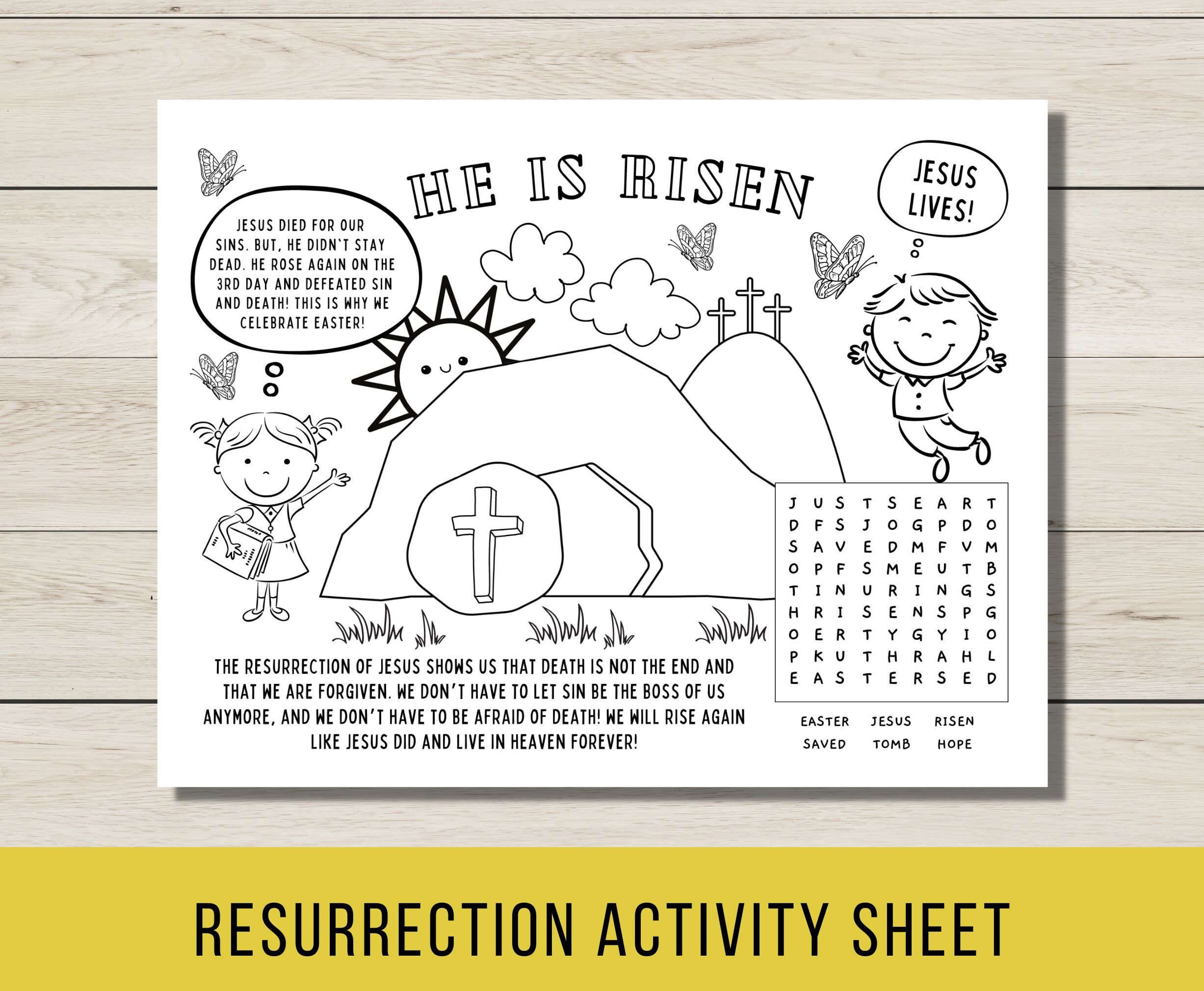 Christian Easter Activity Sheet Printable, Pdf Easter Coloring Sheet ...