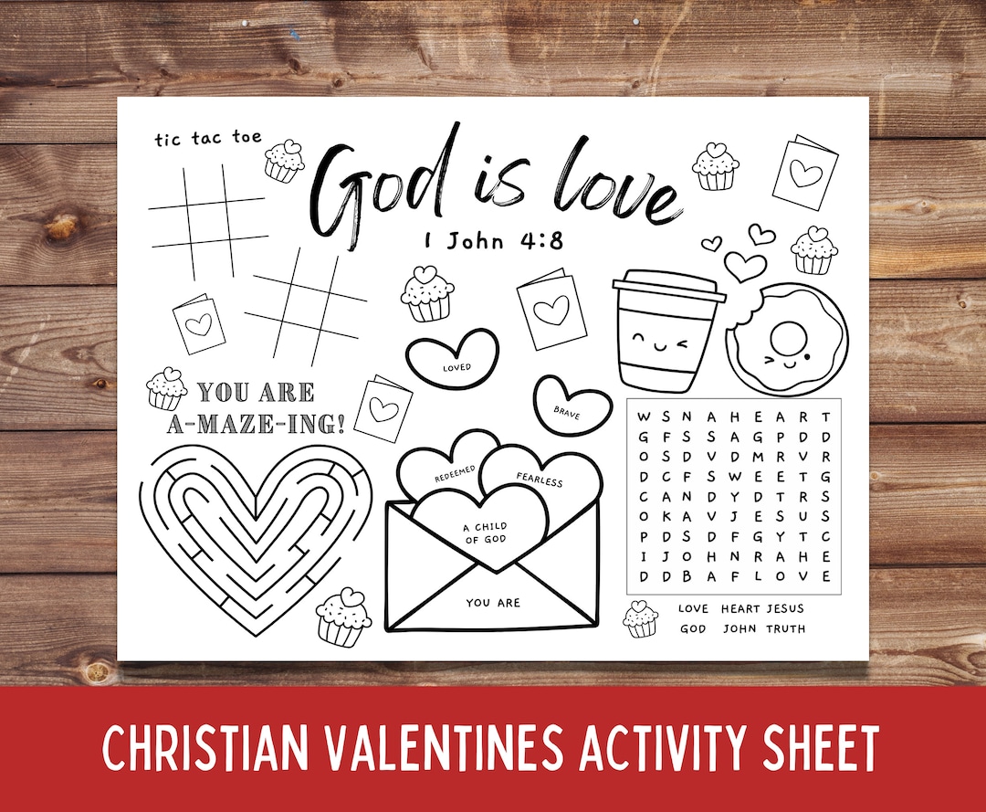 PDF Christian Valentines Activity Sheet for Kids, Digital Download, God ...