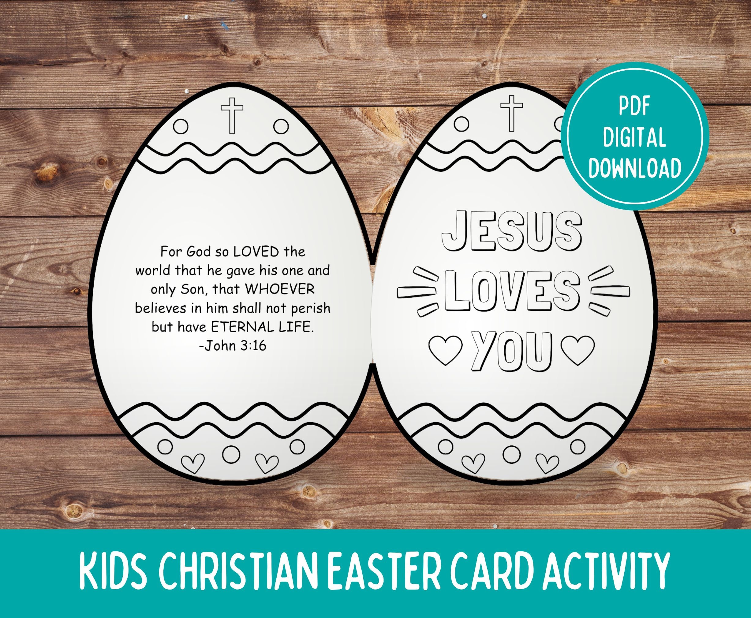 Christian Easter Card, Christian Easter Activity, Instant Download ...