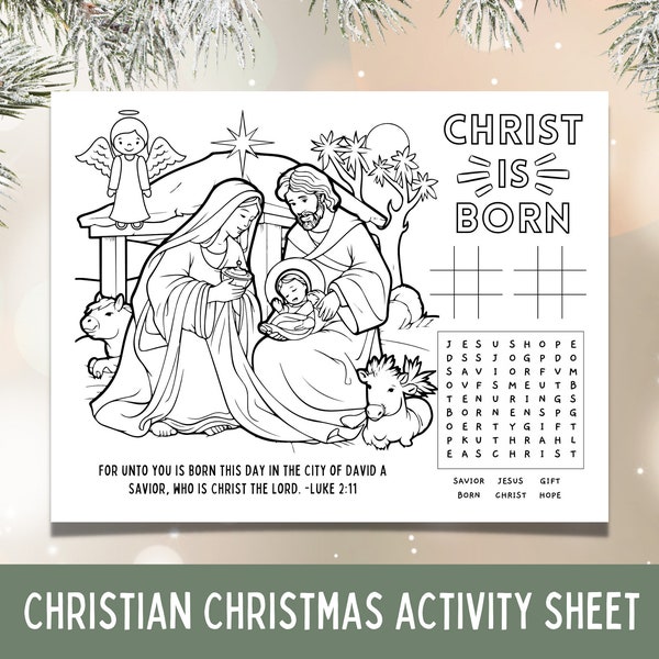 Nativity Activity Sheet - Etsy