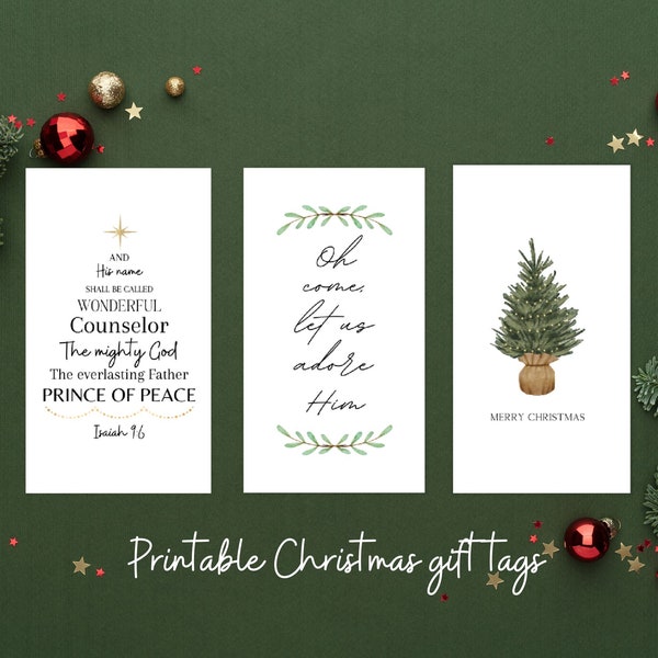 Christmas Scripture Tag Printable - Etsy