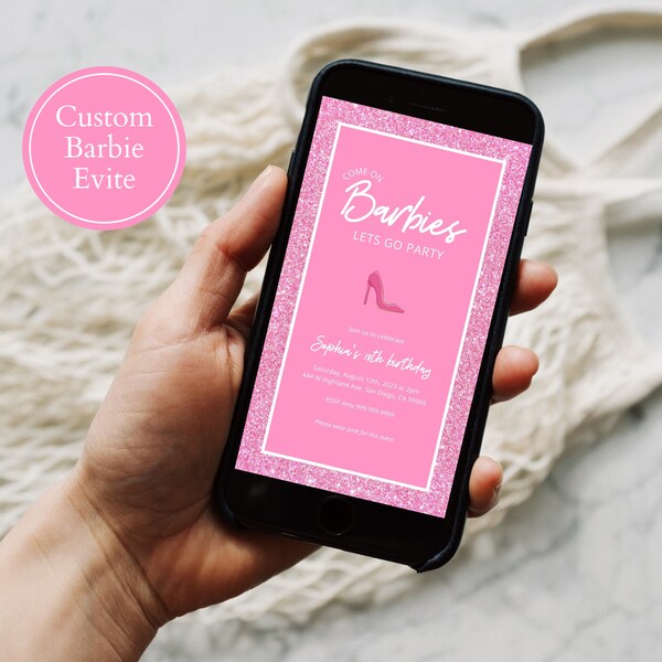 Barbie Custom Invitation - Etsy