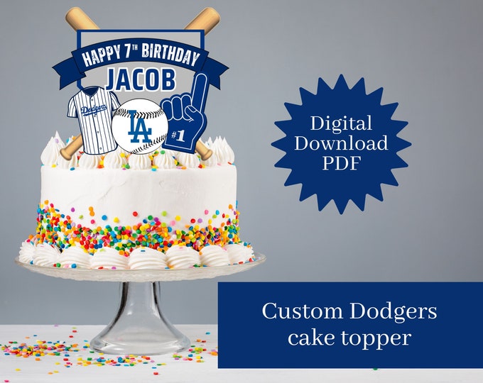 3D LA Dodgers Cake Topper Personalized/custom Party Decor Birthday ...