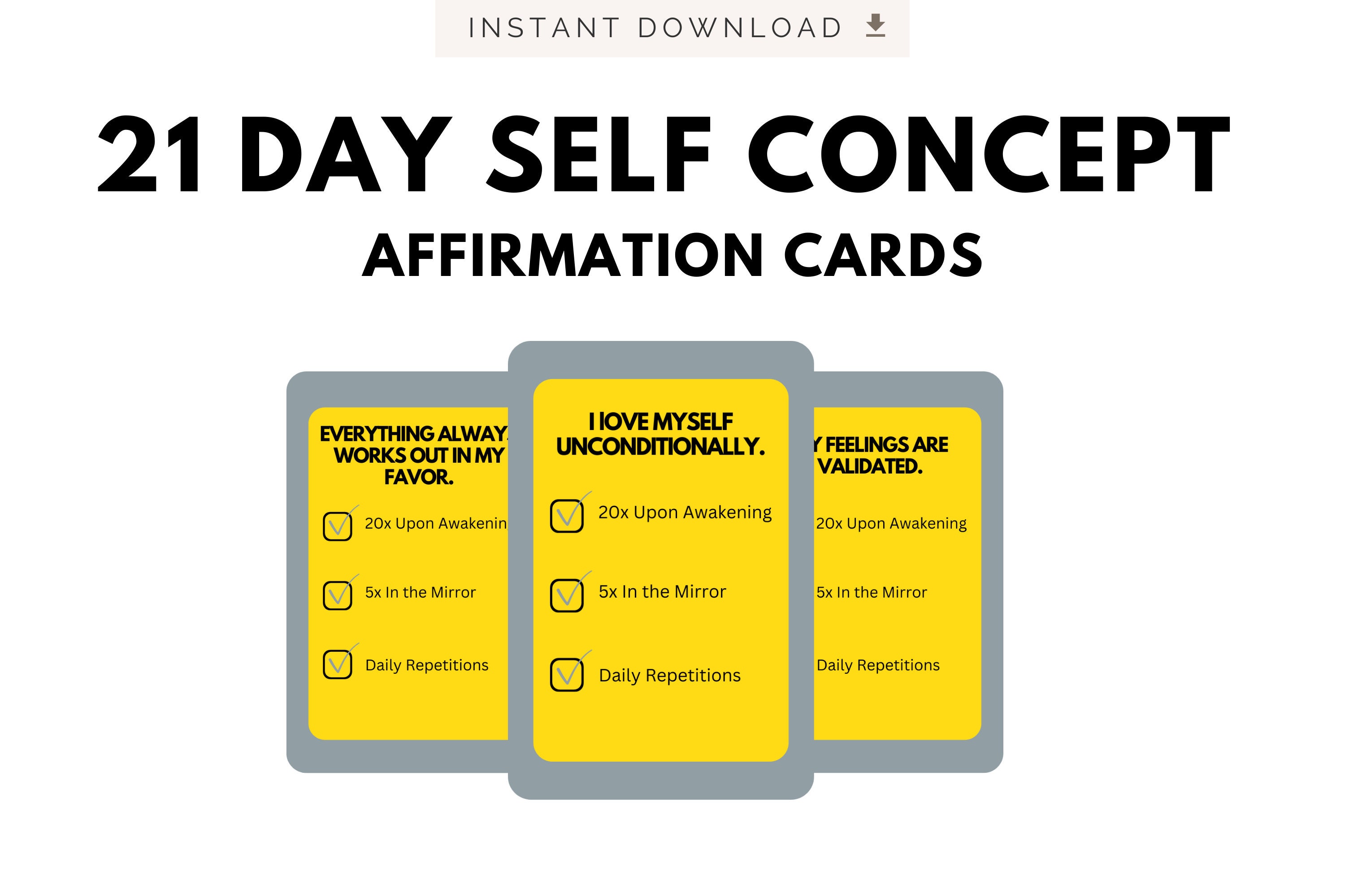 Self Concept Affirmation Cards Printable: A Self Concept Supplement for ...