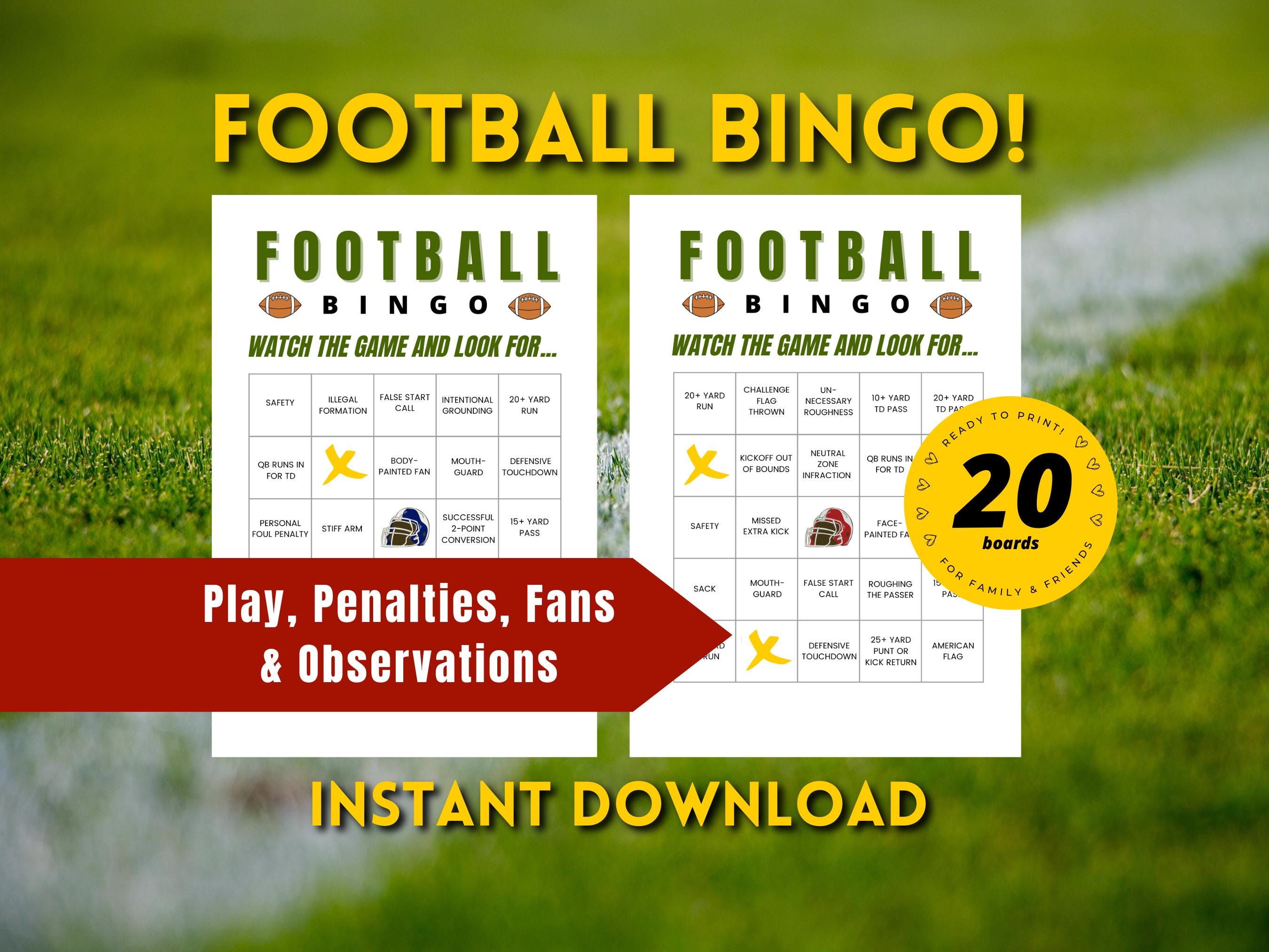 Football Bingo Instant Download - Etsy