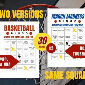 Basketball Bingo: NBA, WNBA, March Madness (PDF Downloads) - Etsy