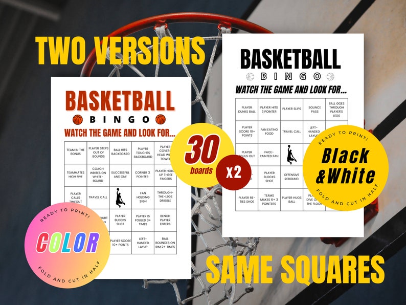 Basketball Bingo - Etsy