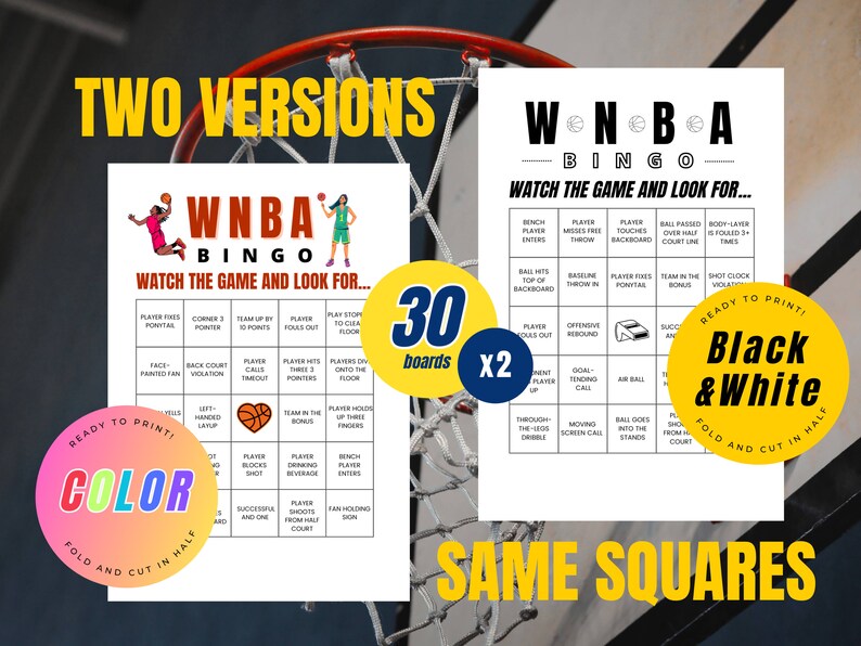 Basketball Bingo - Etsy