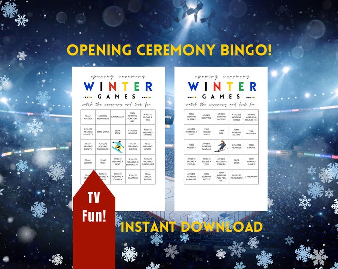 Winter Games - Opening Ceremony Bingo - Etsy