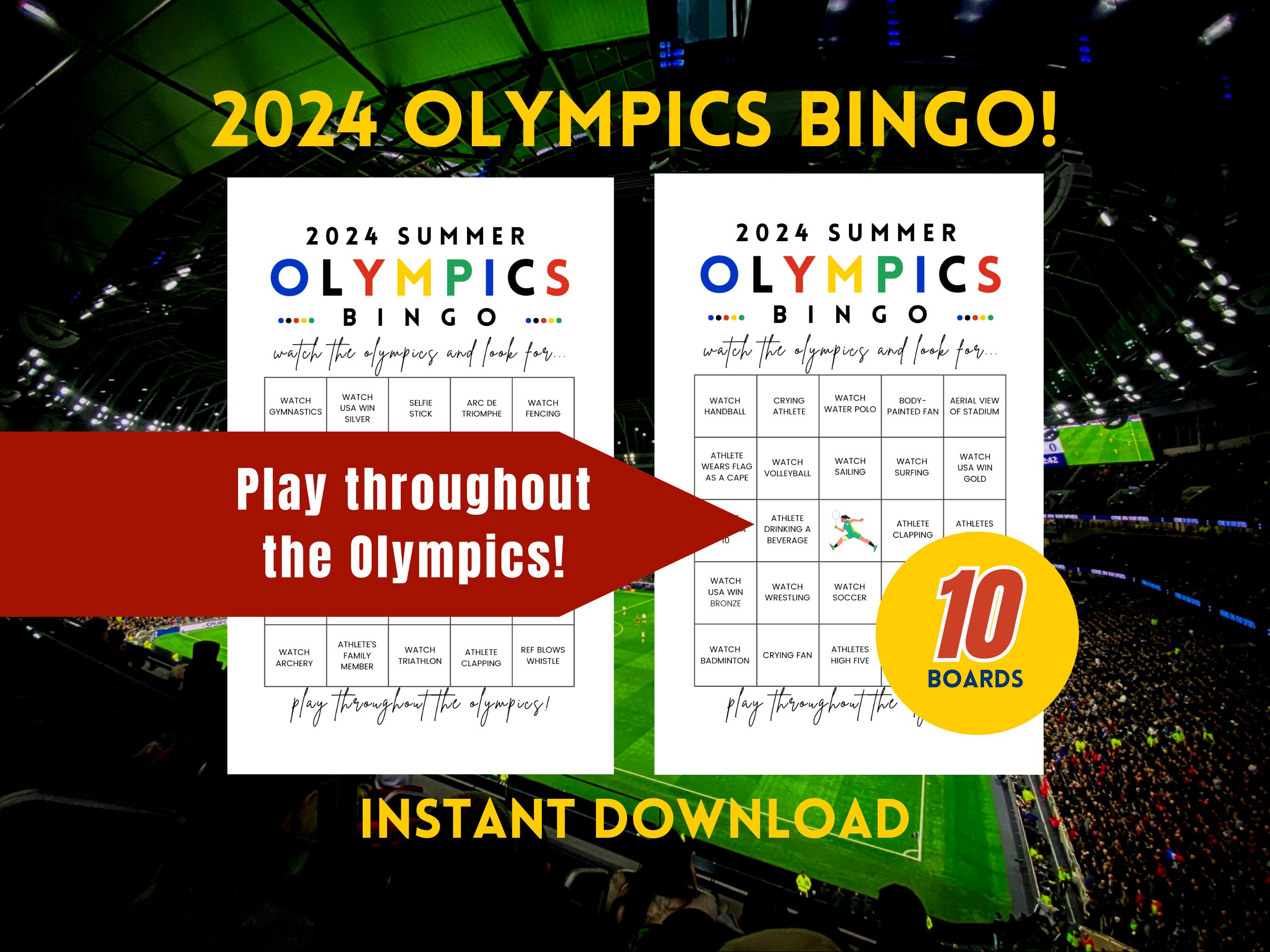Summer Olympics Bingo 2024 - Etsy