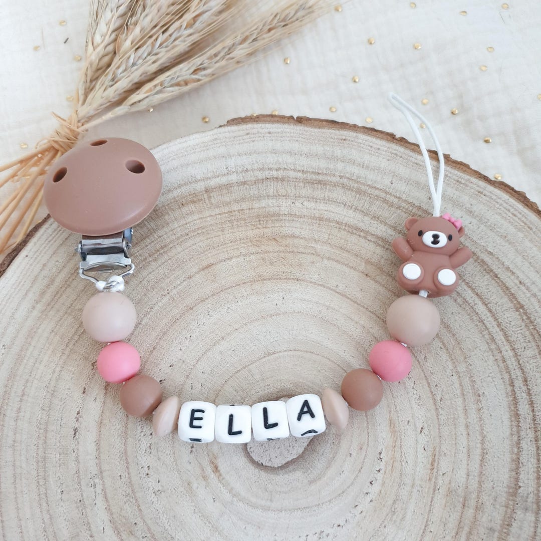Personalized Pacifier Clip, Teddy Bear Pacifier Clip, Pearl Pacifier ...