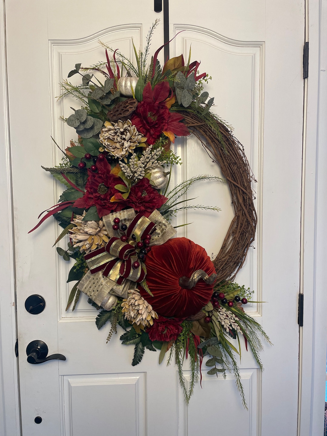 Fall Oval Wreath for Front Door - Etsy