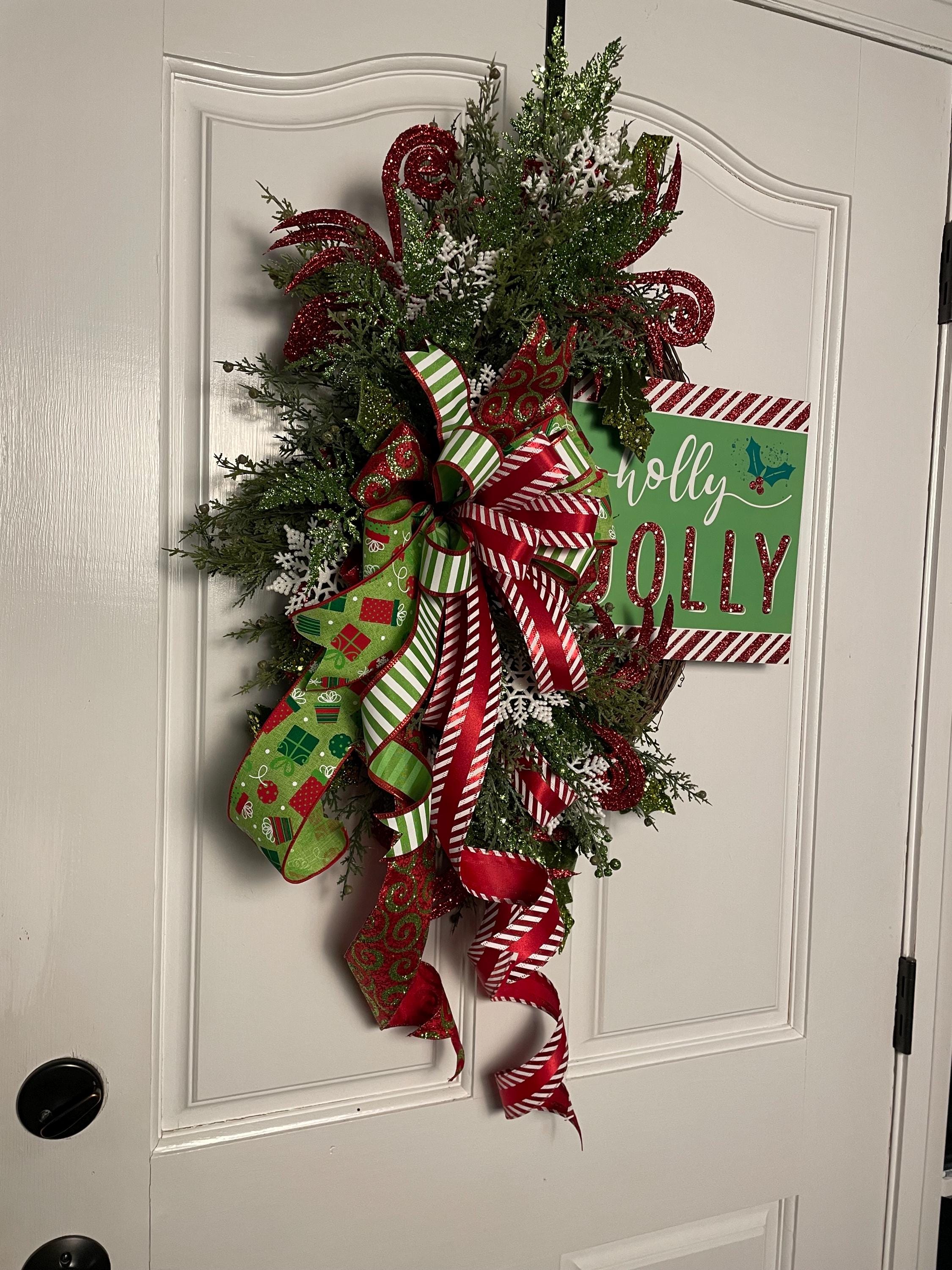 Christmas Holly Jolly Wreath - Etsy