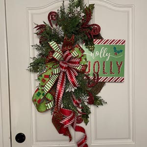 Christmas Holly Jolly Wreath - Etsy