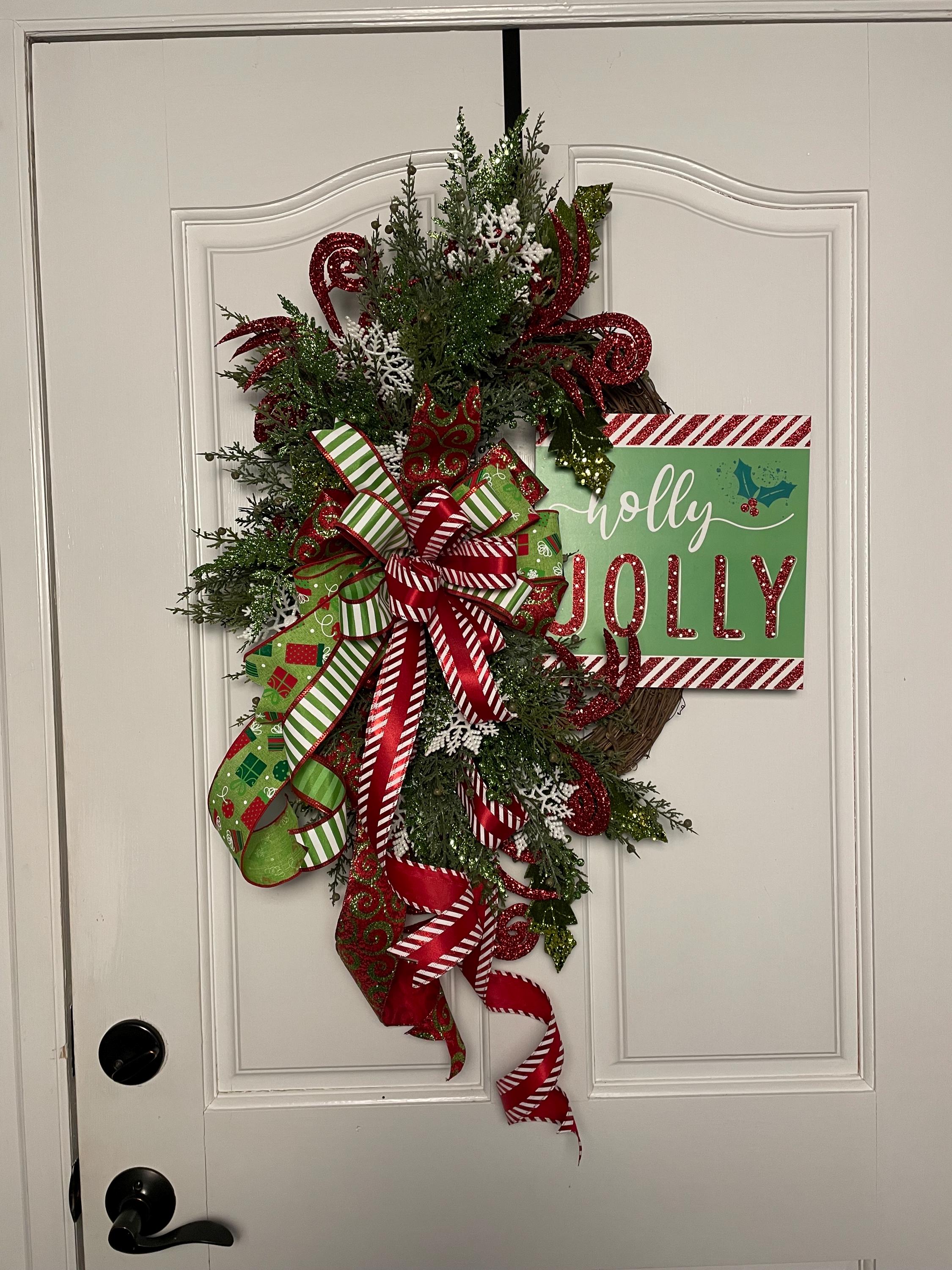 Christmas Holly Jolly Wreath - Etsy